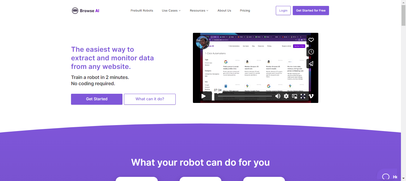 Robot - Browse AI Tool for Extracting & Monitoring Website Data - aifinder.info